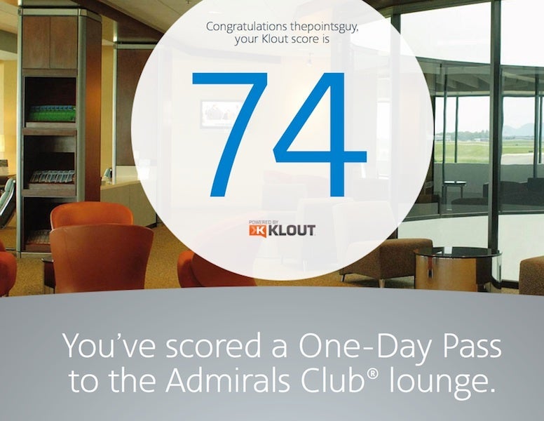 Free Admirals Club One-Day Passes From Klout - The Points Guy