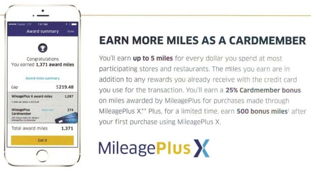 Earn 500 Bonus Miles on Your First MileagePlus X Purchase - The Points Guy