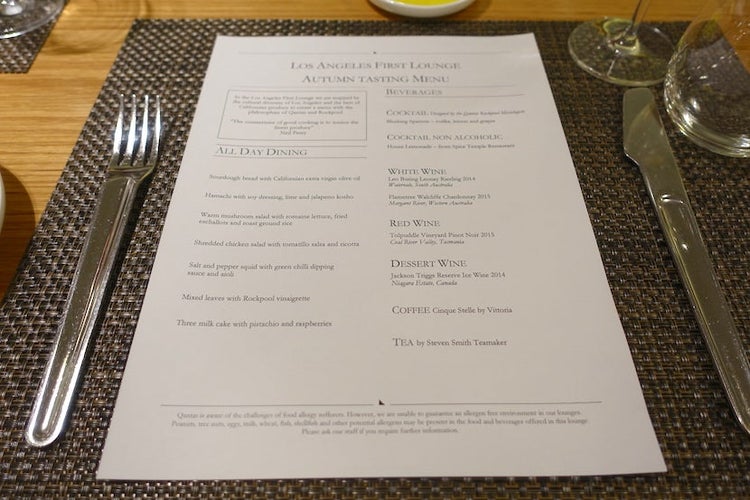 New Menu at the Qantas First Class Lounge at LAX Is a Treat - The ...