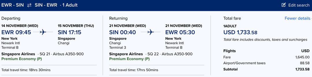 Book Paid And Award Tickets For SQ21, World's Longest Flight - The ...