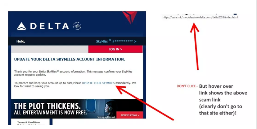 Beware: Phishing Scam Is Posing as Delta for Your Data - The Points Guy