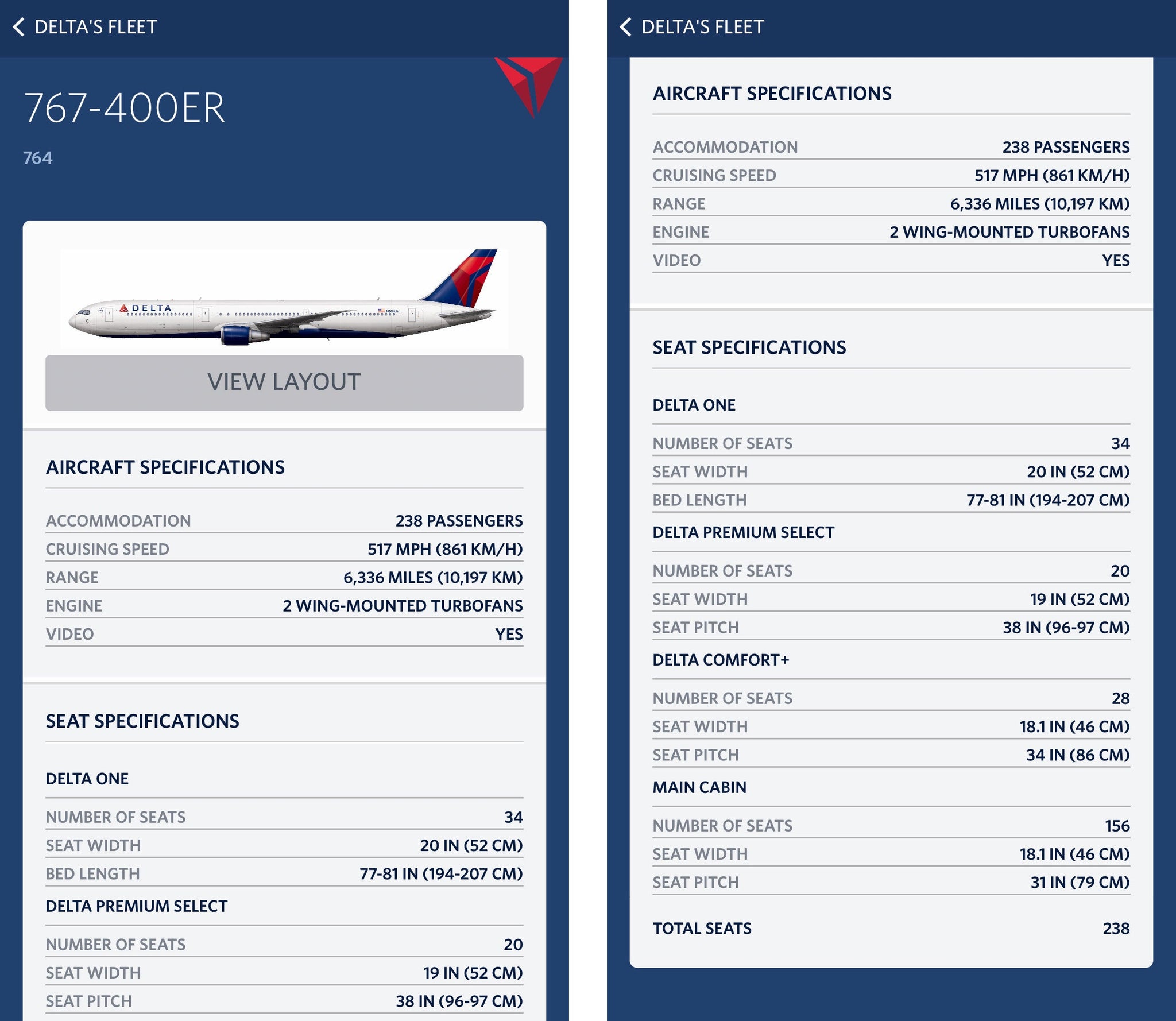 First Look at Delta's Refreshed 767-400ER Seating Configuration - The ...
