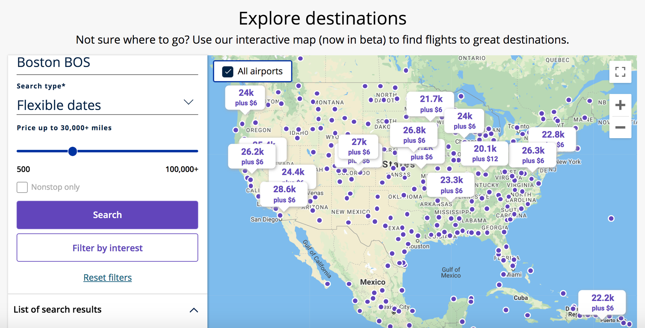 United Airlines interactive map adds award availability - The Points Guy