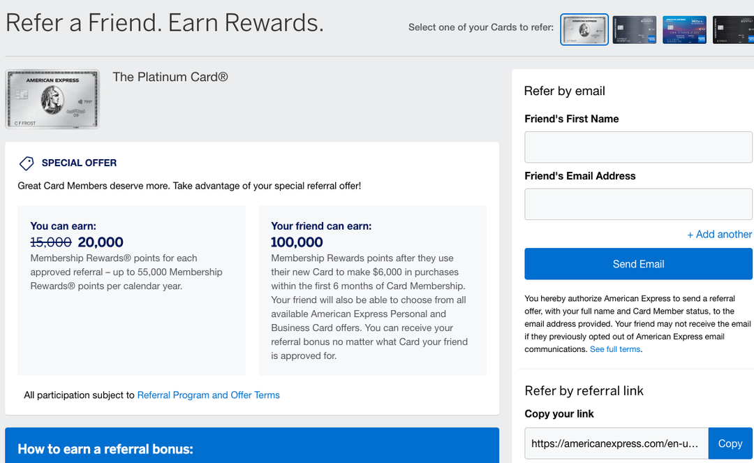 Earn quick points by referring friends to loyalty programs and credit ...