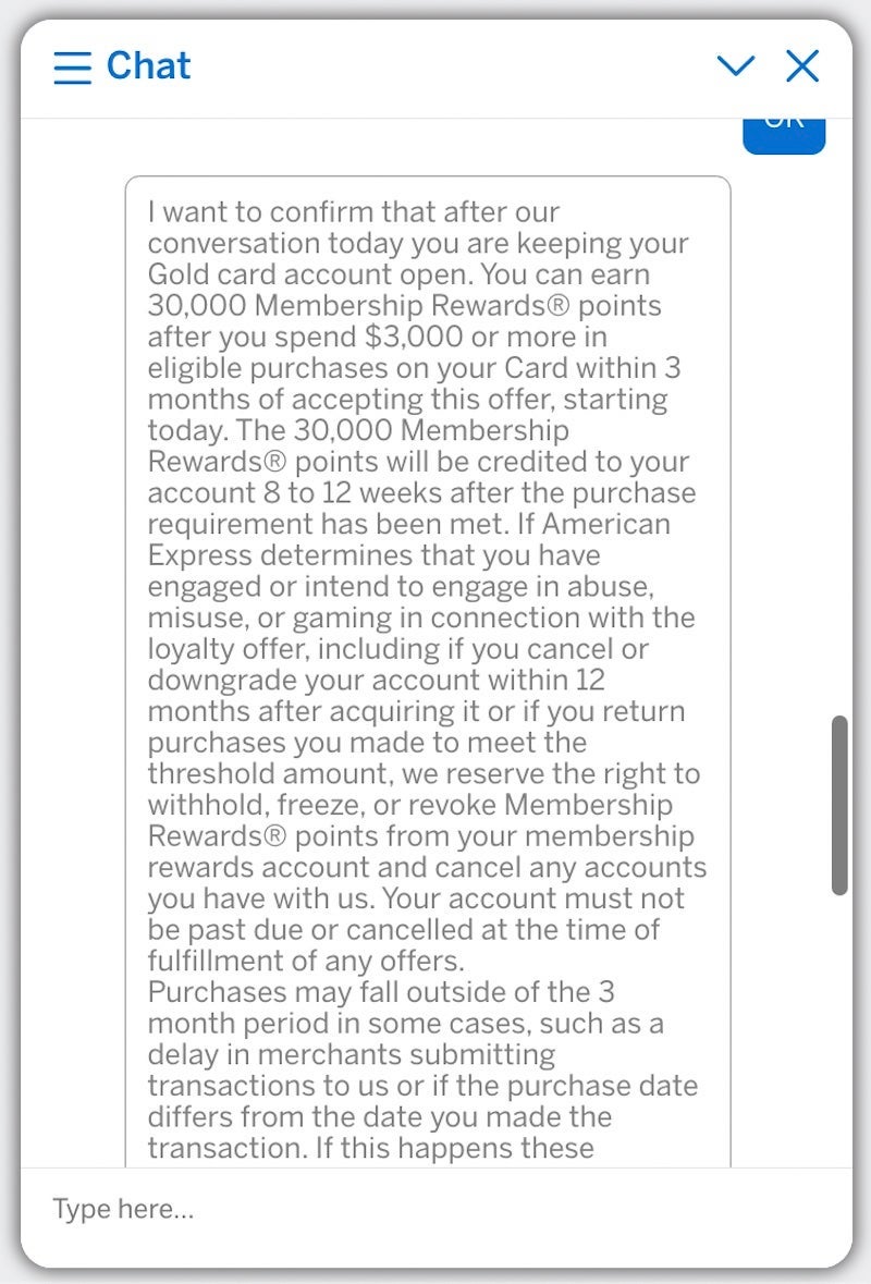 Chatting 5 minutes with American Express yielded 85,000 points plus ...