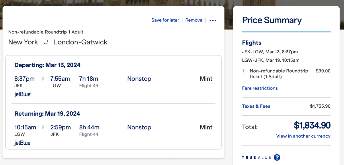 Book today: JetBlue offering NYC-London business-class seats for under ...
