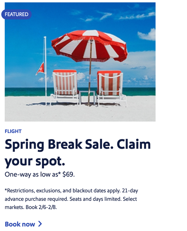 Southwest Spring Break sale: One-way flights as low as $69 - The Points Guy