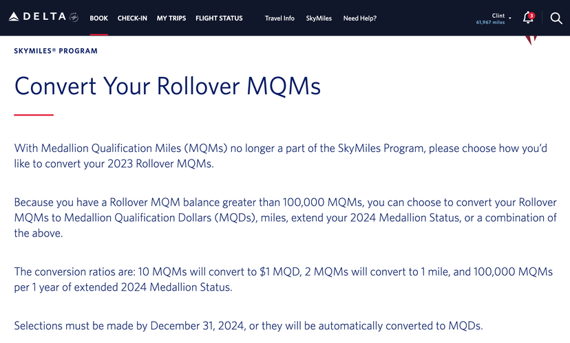 Delta MQM rollover conversion choices now live: Here's how to do it ...