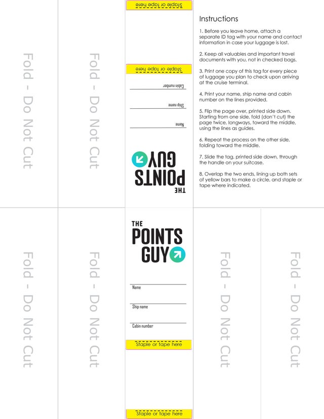 Cruise luggage tags: A printable PDF with a TPG twist - The Points Guy