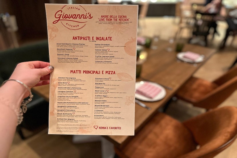 Giovanni’s Italian Kitchen on Royal Caribbean cruises (menus) - The ...