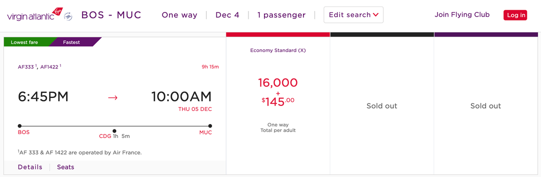 Air France and KLM award seats are bookable again through Virgin ...