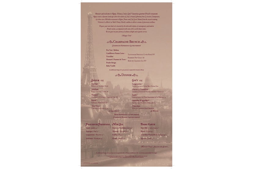 Remy: A guide to Disney Cruise Line's French restaurant (with menu ...