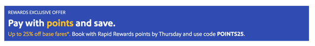 Southwest promo code awards 25% off some Rapid Rewards bookings in 2025 ...