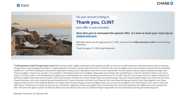 New Chase bonus spending offers and a chance to earn a $100 statement ...