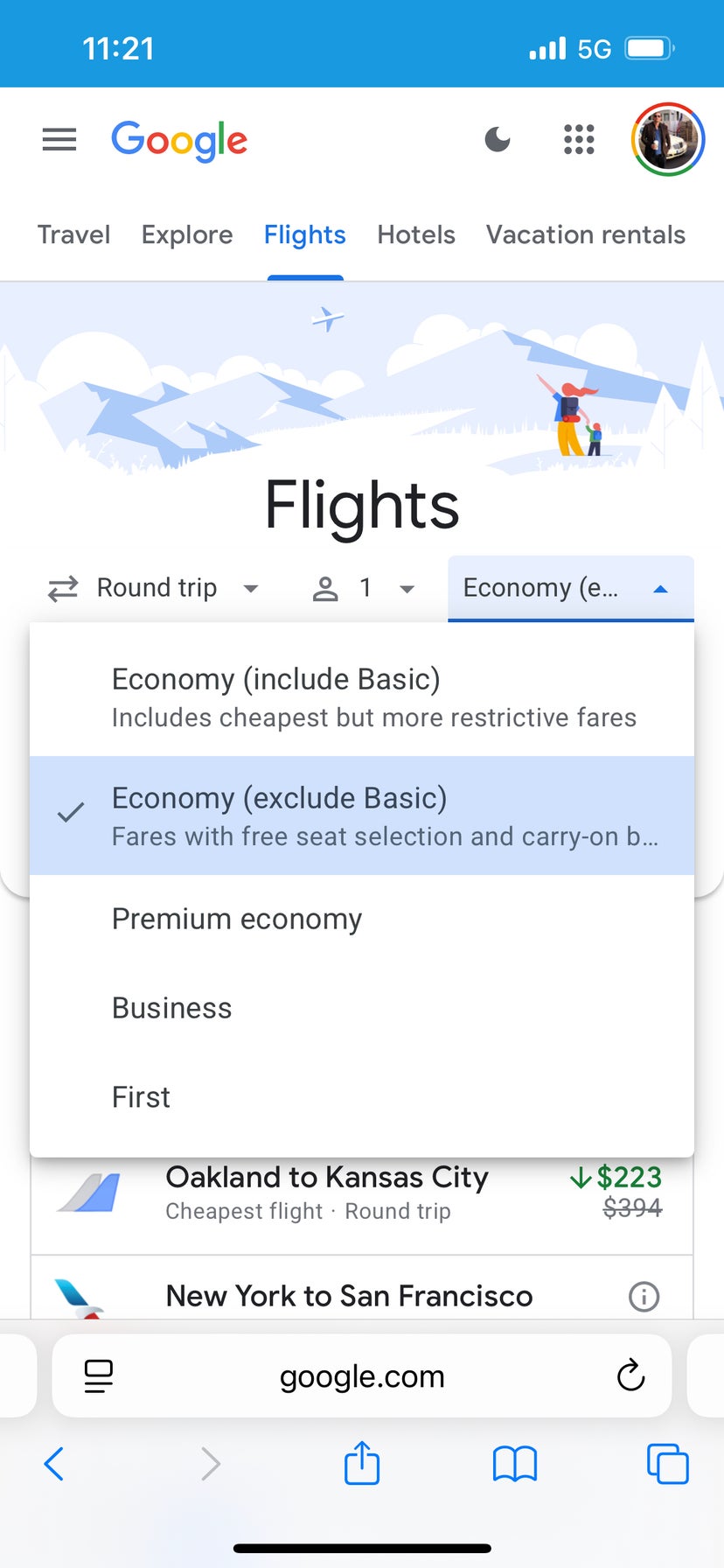 Google Flights adds ability to filter out basic economy, launching ...