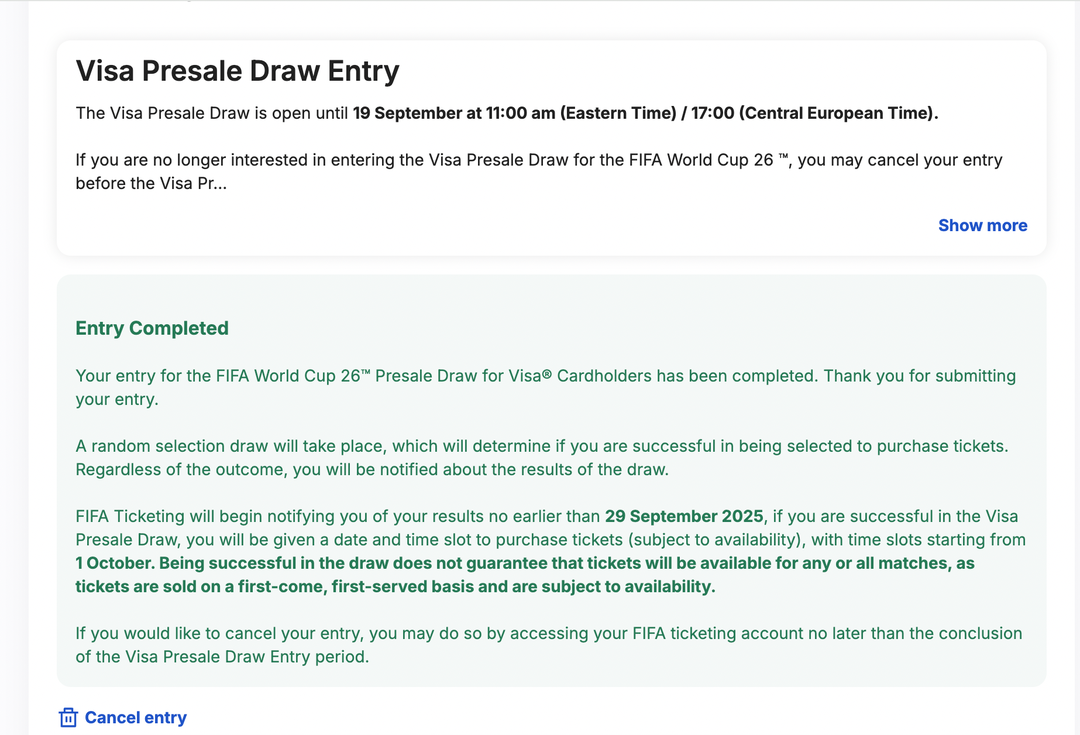 FIFA Visa Presale Draw: How lucky Visa cardholders can score World Cup ...