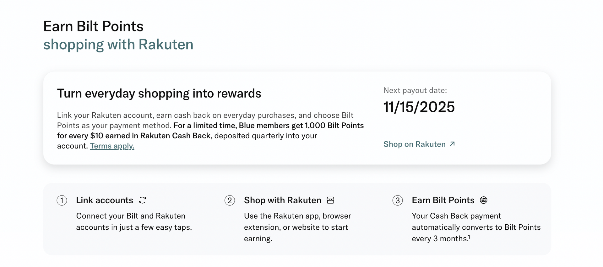 Convert Rakuten cash-back rewards into Bilt Rewards points - The Points Guy