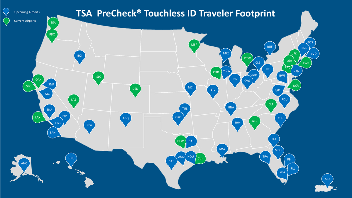 TSA PreCheck Touchless ID expanding to 50 new airports - The Points Guy