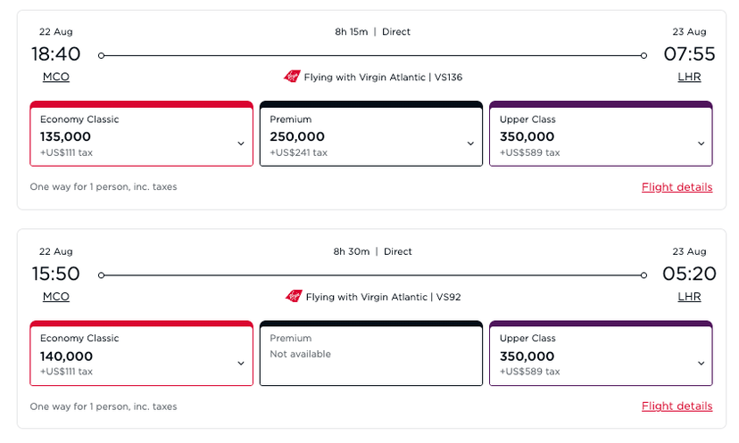 Why Virgin Atlantic partner redemptions can make the most sense - The ...